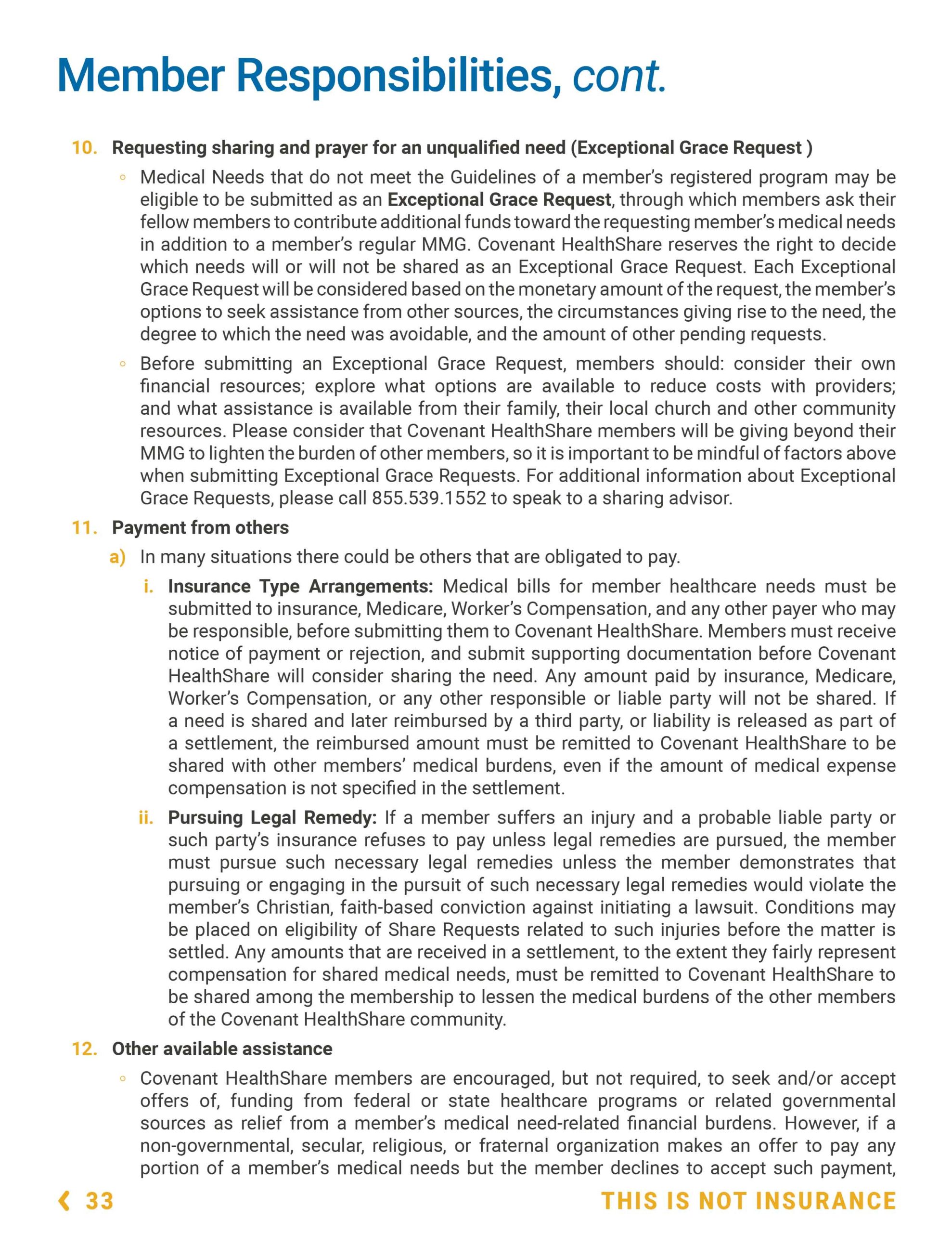 Core Membership Level Overview – Covenant HealthShare