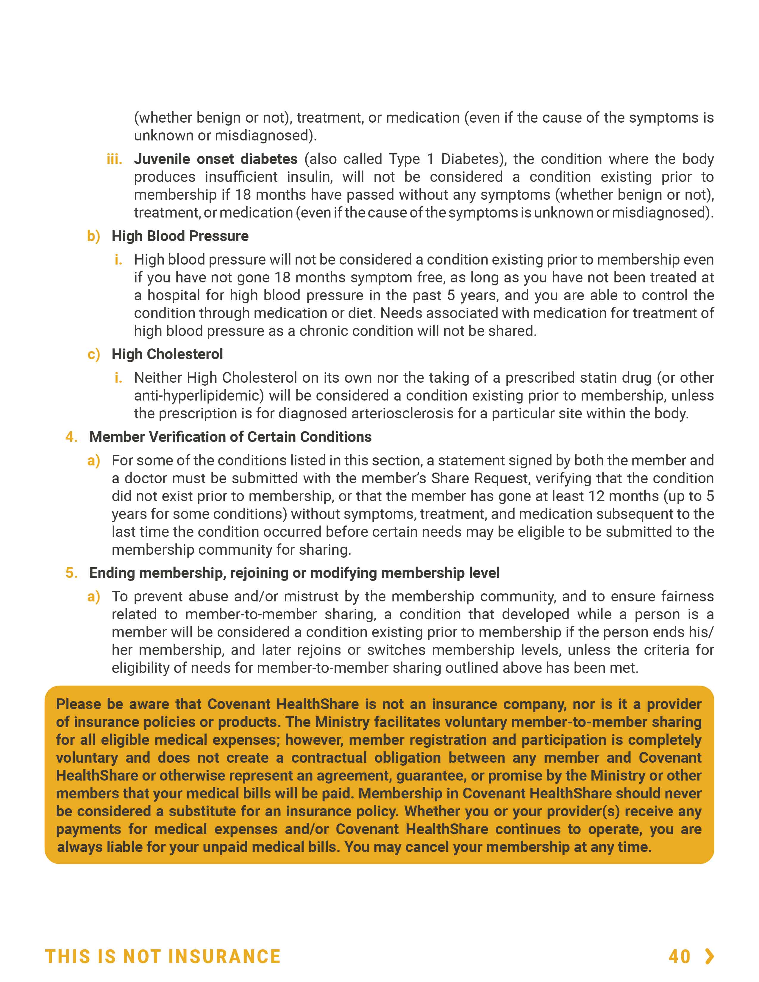 Core Membership Level Overview – Covenant HealthShare